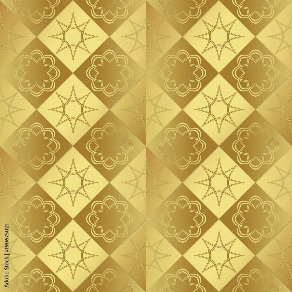 Gold metal foil with pattern. Metallic color regular seamless pattern ...