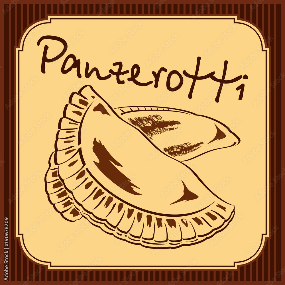Panzerotti with mozzarella and tomato - vector Stock Vector | Adobe Stock