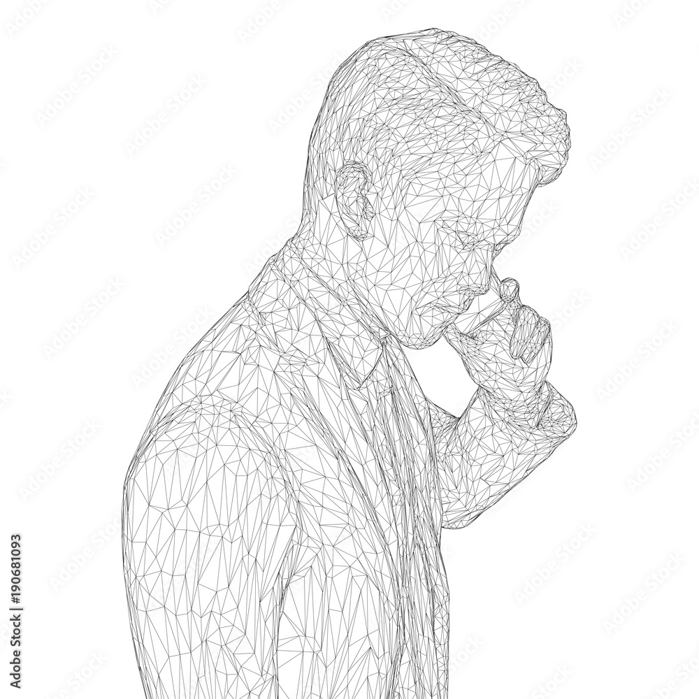 Male businessman in a standing and talking on the phone. Illustration ...