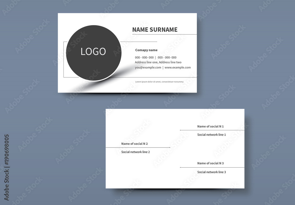 Simple Business Card Layouts 2 Stock Template | Adobe Stock