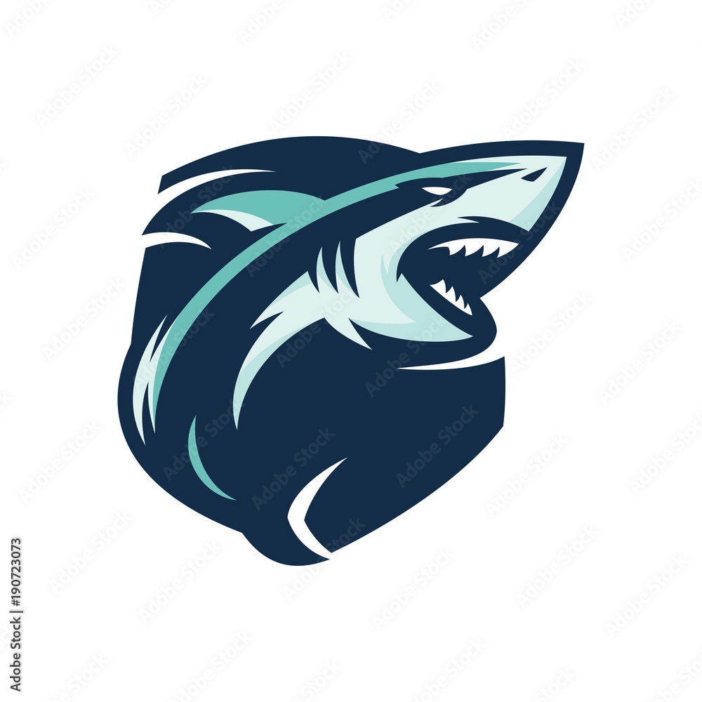 shark - vector logo/icon illustration mascot Stock Vector | Adobe Stock