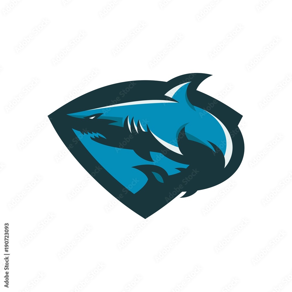 shark - vector logo/icon illustration mascot Stock Vector | Adobe Stock