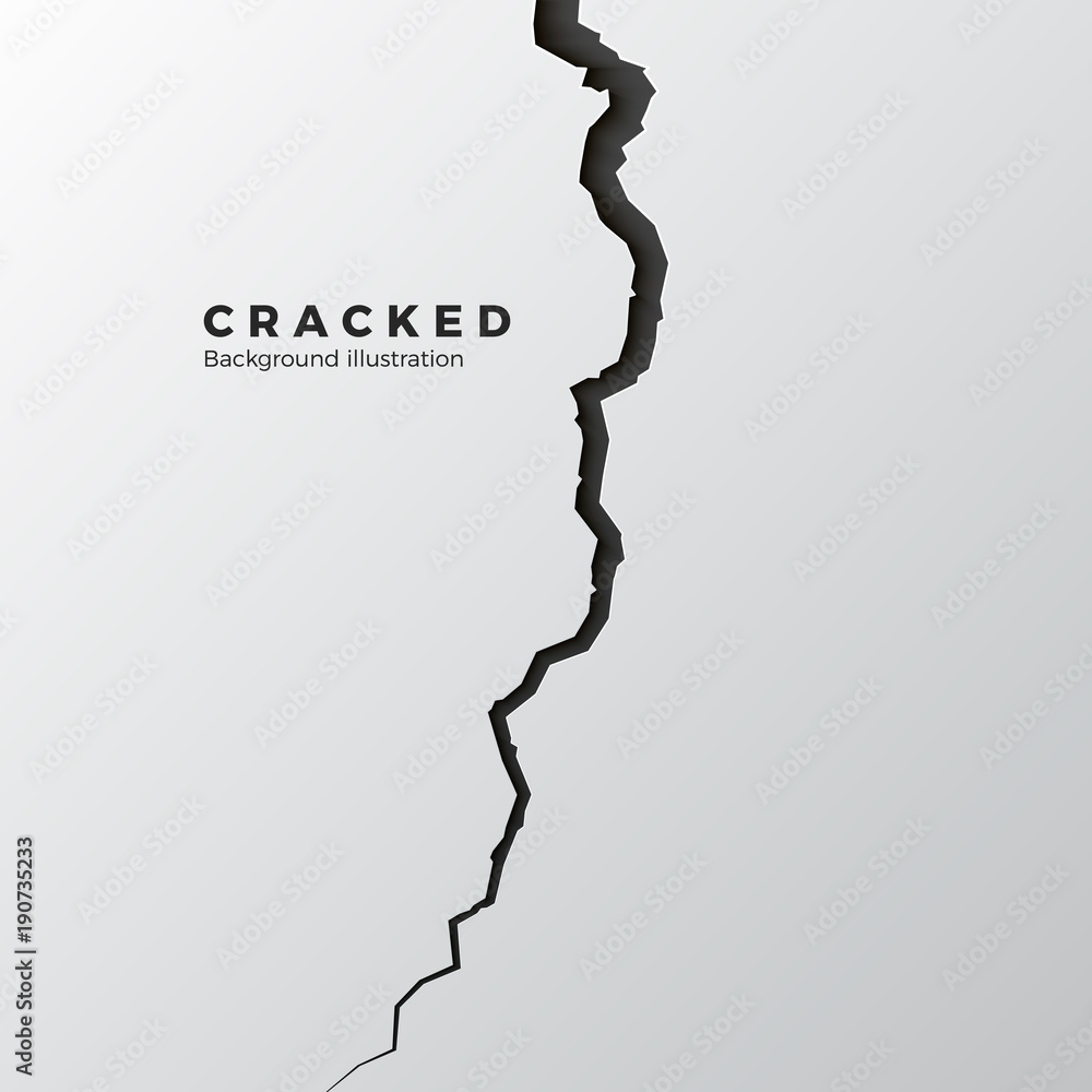Surface cracked ground. Sketch crack texture. Split terrain after ...