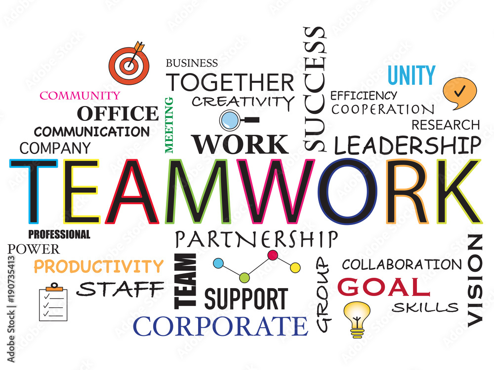 teamwork word Stock Illustration | Adobe Stock