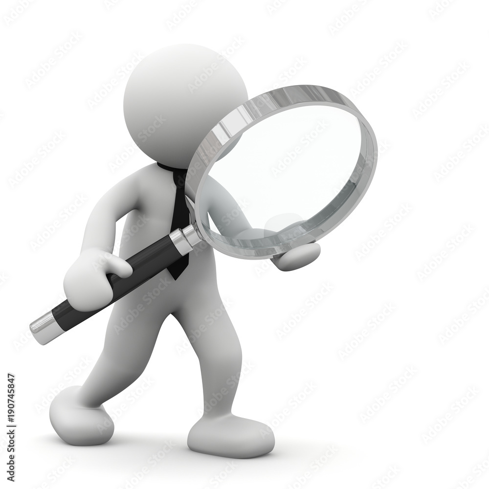 omino 3d che analizza Stock Illustration | Adobe Stock