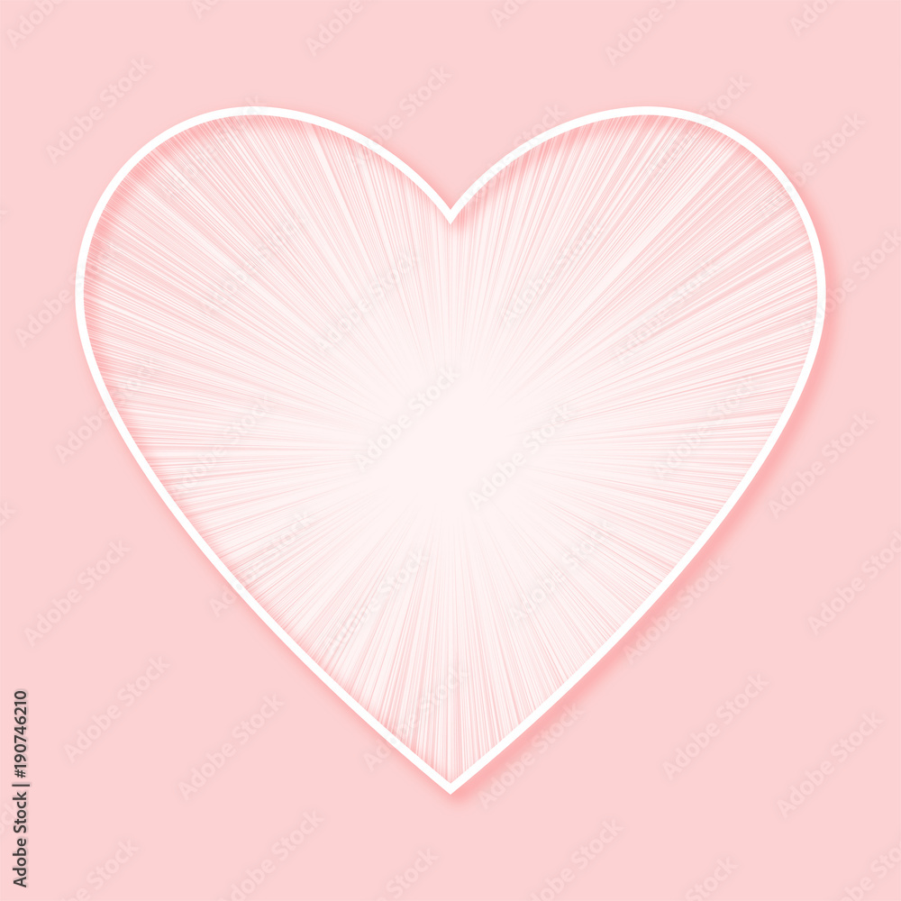 Sun ray heart Valentine's day background design sweet pink two tone ...