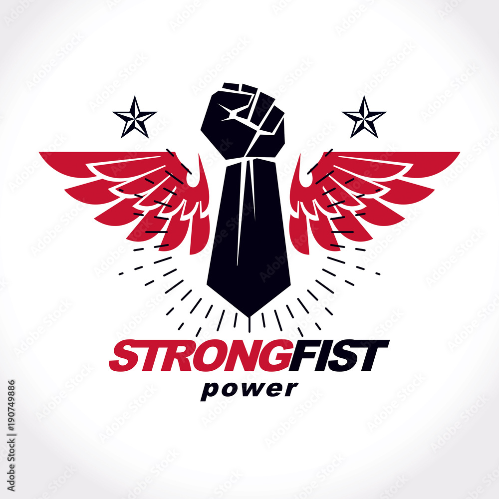 Strong fist of a muscular man vector illustration. Best fighter vector ...