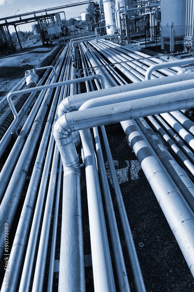 Refinery pipelines Stock Photo | Adobe Stock