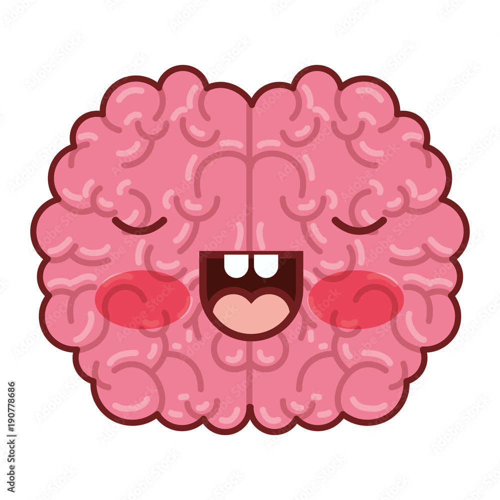 brain science cartoon character fun comic mind intelligence mental ...