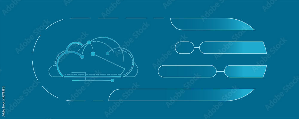 Cloud technology modern blue vector background. Stock Vector | Adobe Stock