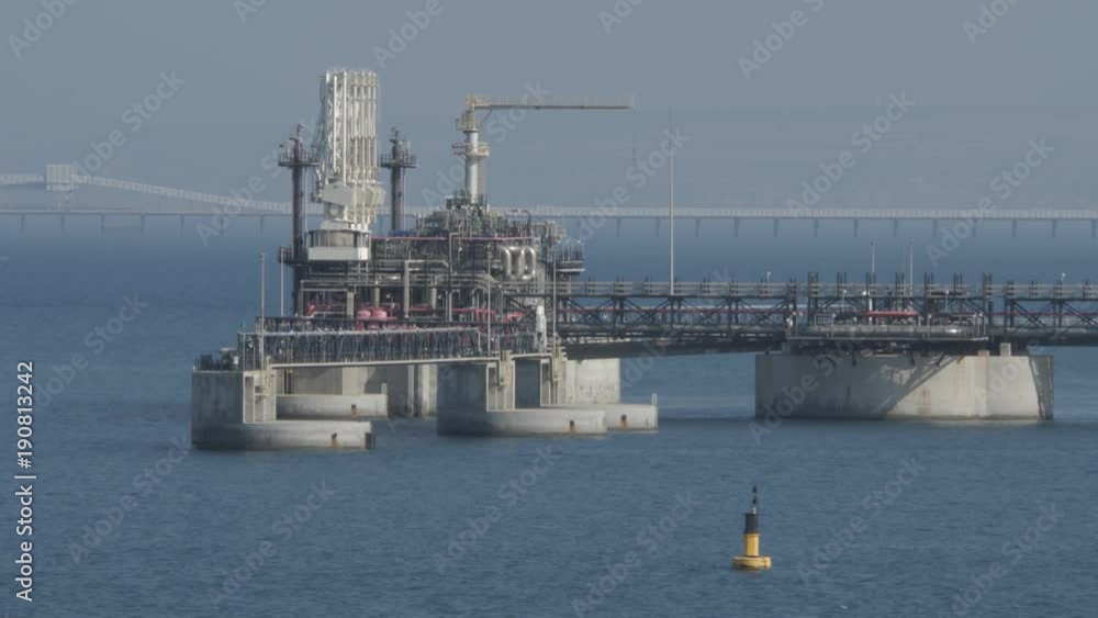Jetty of LNG marine terminal Stock Video | Adobe Stock