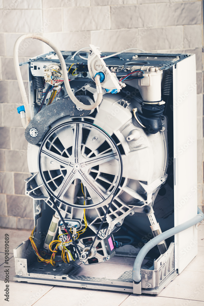 washing machine with open enclosure is ready for service Stock Photo ...