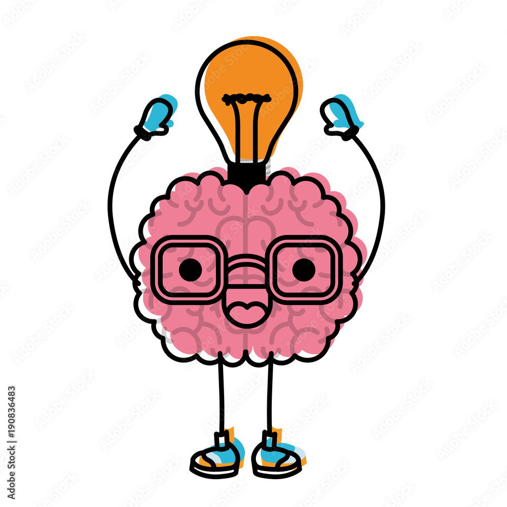 brain cartoon expression mind intelligence neurology fun caricature ...
