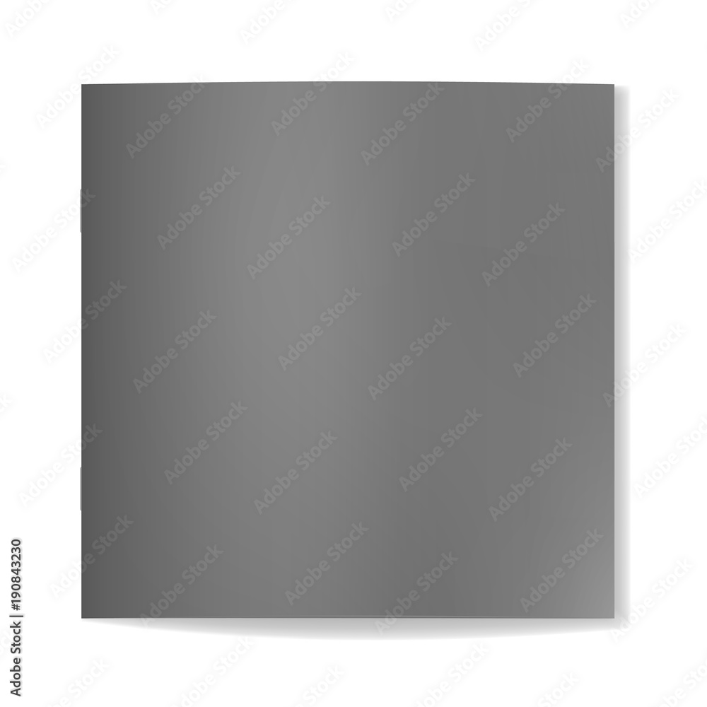 Vector realistic black square closed book, journal or magazine cover ...
