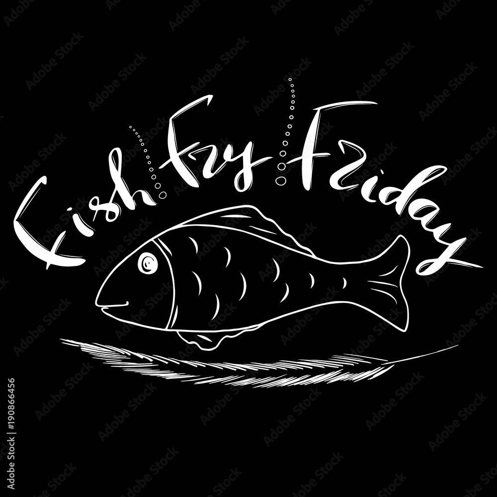 Traditional menu for Lent fasting celebration. Handwritten text Fish ...