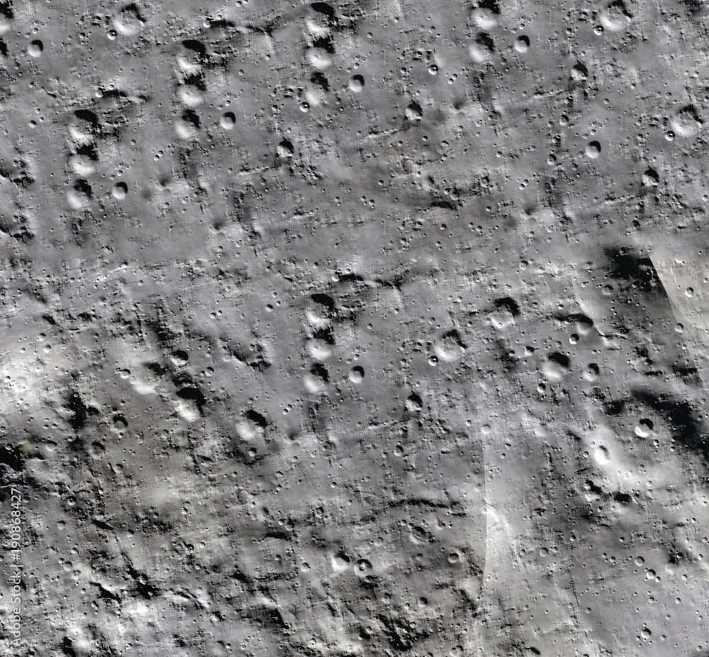 Moon surface. Realistic 3d render of moon and space. Space and planet ...
