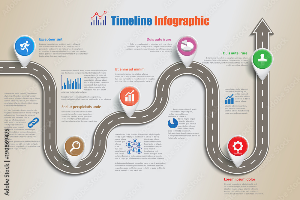 Business road map timeline infographic icons designed for abstract ...