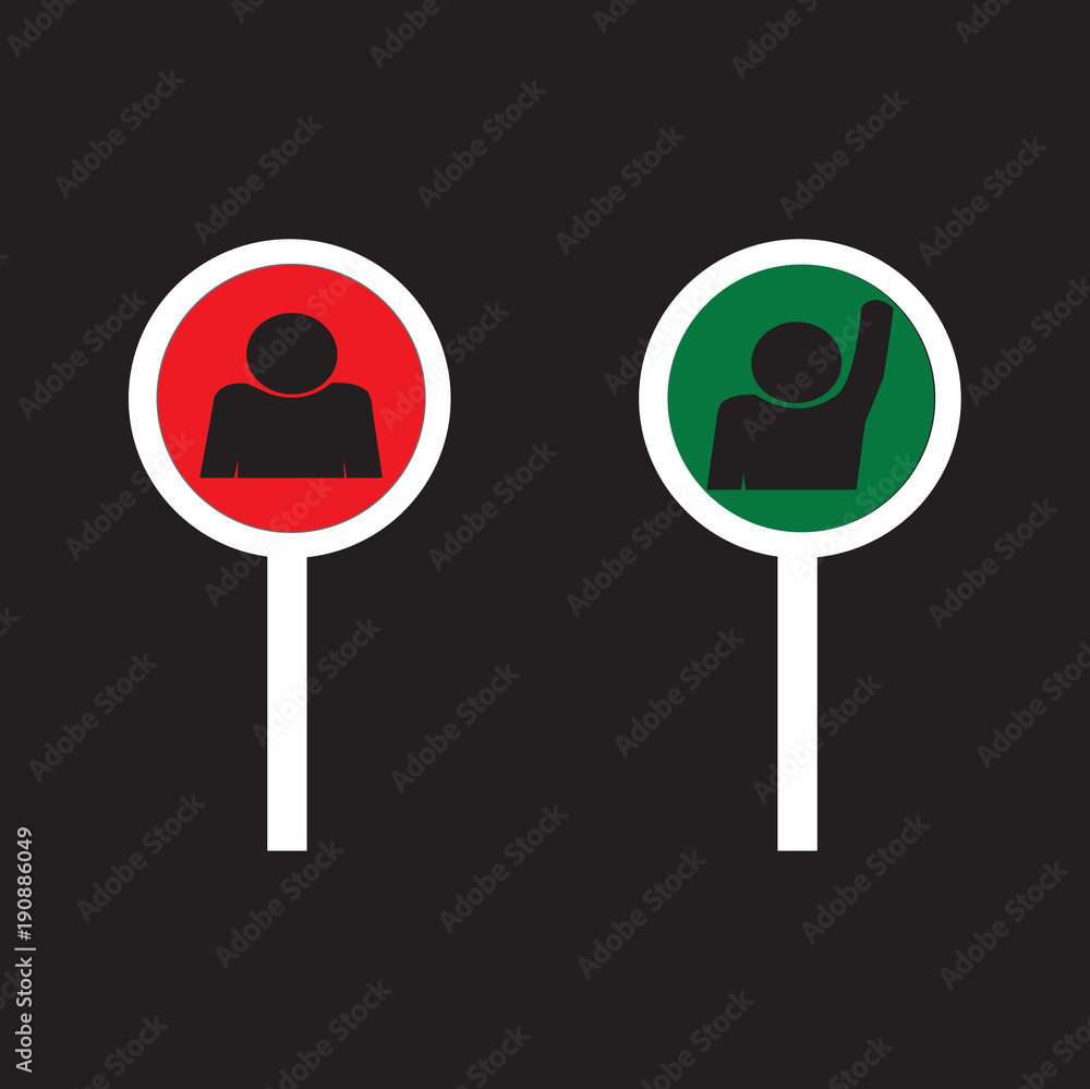 agree and disagree sign paddles, vector illustration. Stock Vector ...