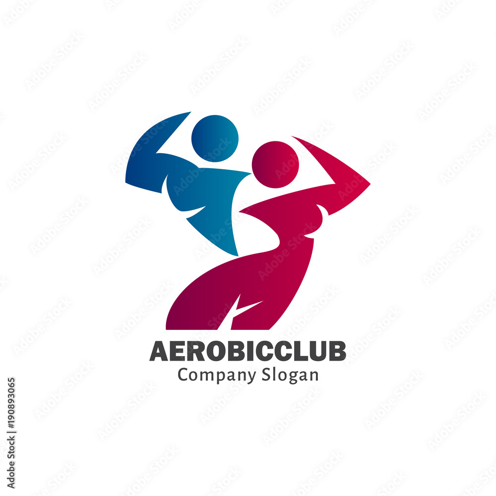 Aerobic club logo Stock Vector | Adobe Stock