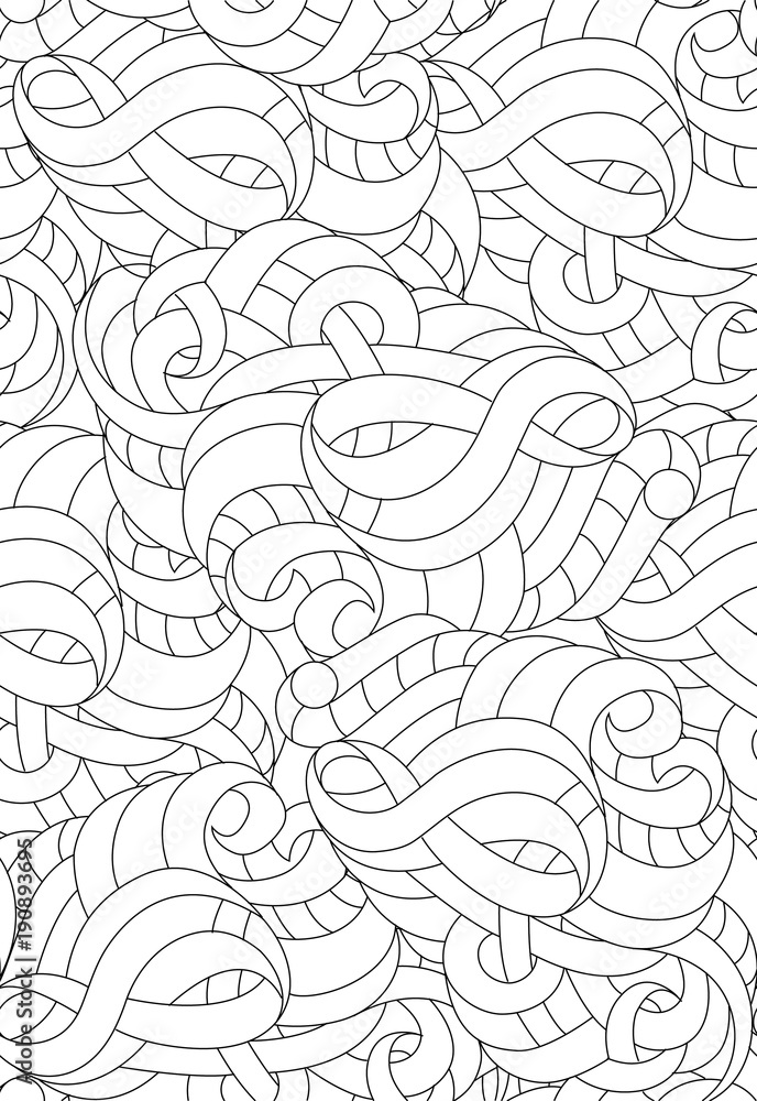 Black and white pattern for coloring.Hand- drawing abstract doodles ...