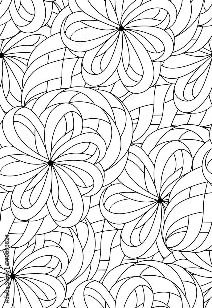 Black and white pattern for coloring.Hand- drawing abstract doodles ...