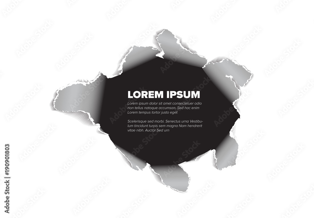 Realistic hole in the sheet of paper - template for your webpage or ...