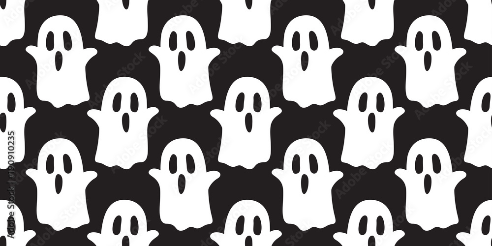 Ghost seamless pattern vector Halloween isolated spooky cartoon ...