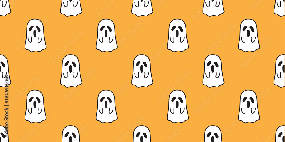 Ghost seamless pattern vector Halloween isolated spooky cartoon ...