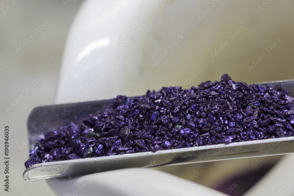 Crystals of potassium permanganate used in medicine and chemical ...