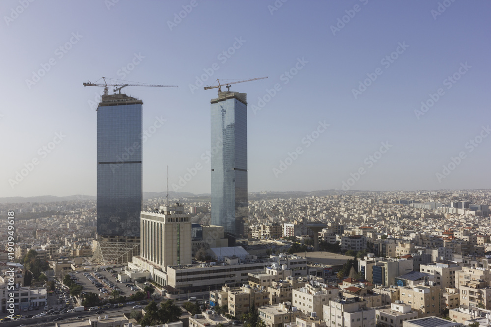 Amman city - Jordan Gate towers beautiful sky winter Stock Photo ...