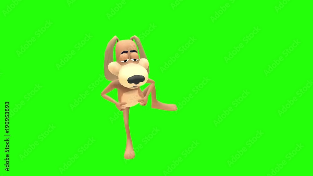 Vidéo Stock Happy smiling animated dog hound canine pooch mutt cartoon ...
