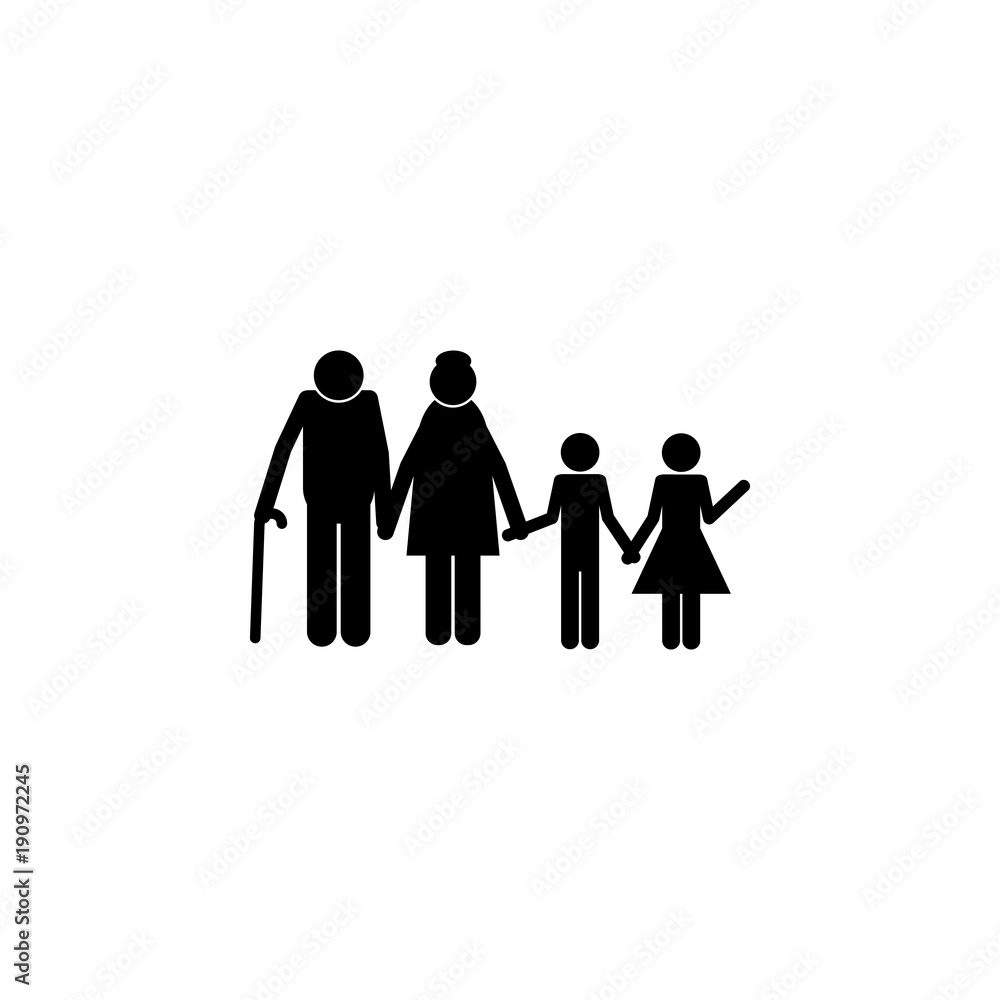 married couple with grandchildren icon. Element of a happy family icon ...