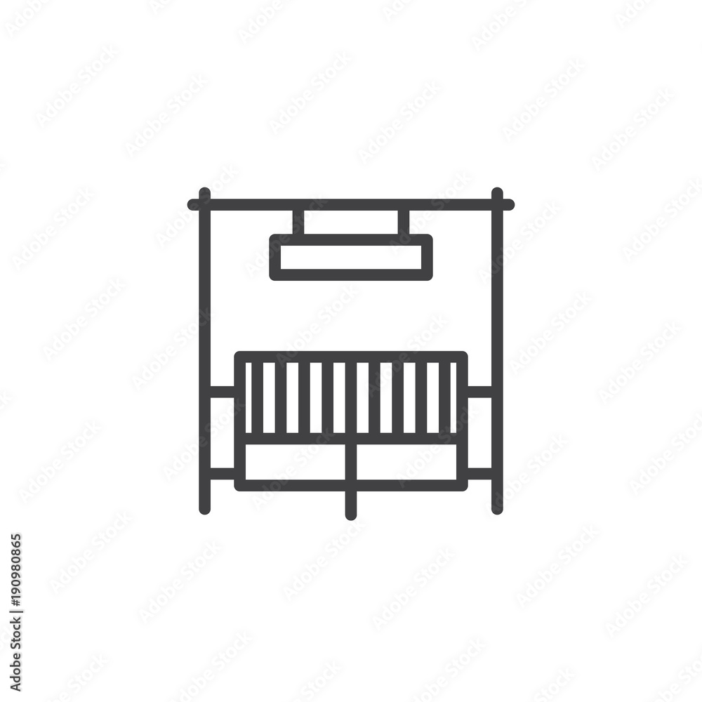 Ranch gate line icon, outline vector sign, linear style pictogram ...