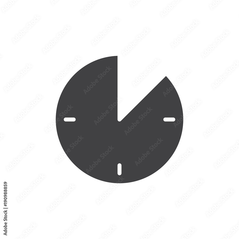 10 minute time icon vector, filled flat sign, solid pictogram isolated ...
