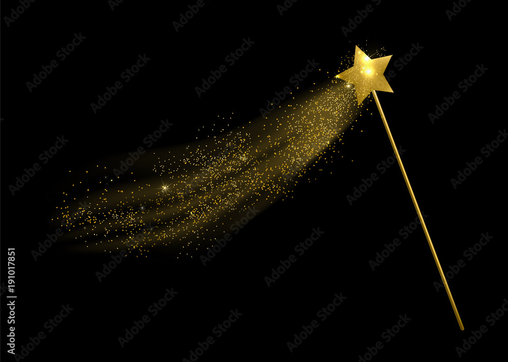 Vector illustration of magic wand. Stock Vector | Adobe Stock
