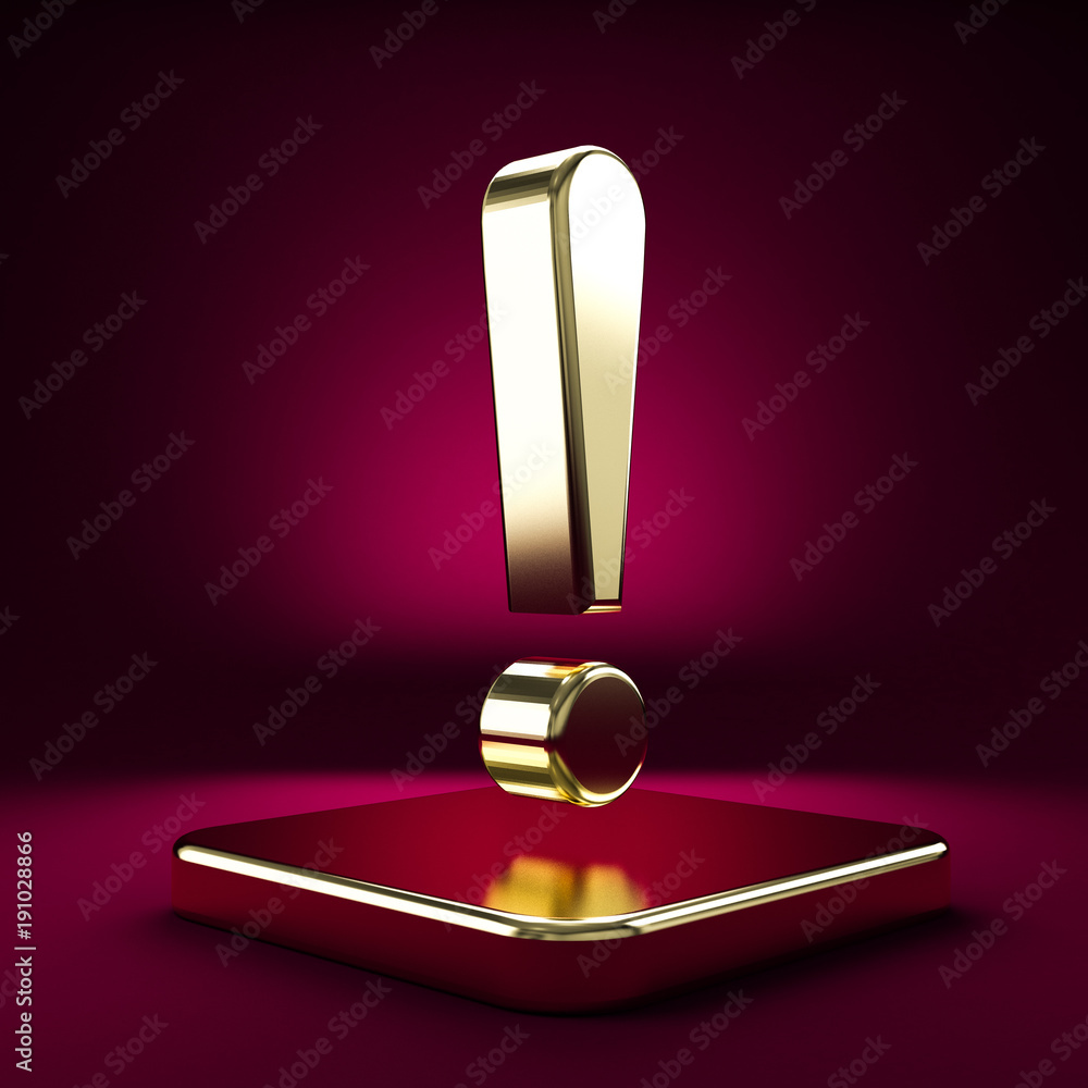 Background with a symbol, an icon and a pedestal. Exclamation point ...