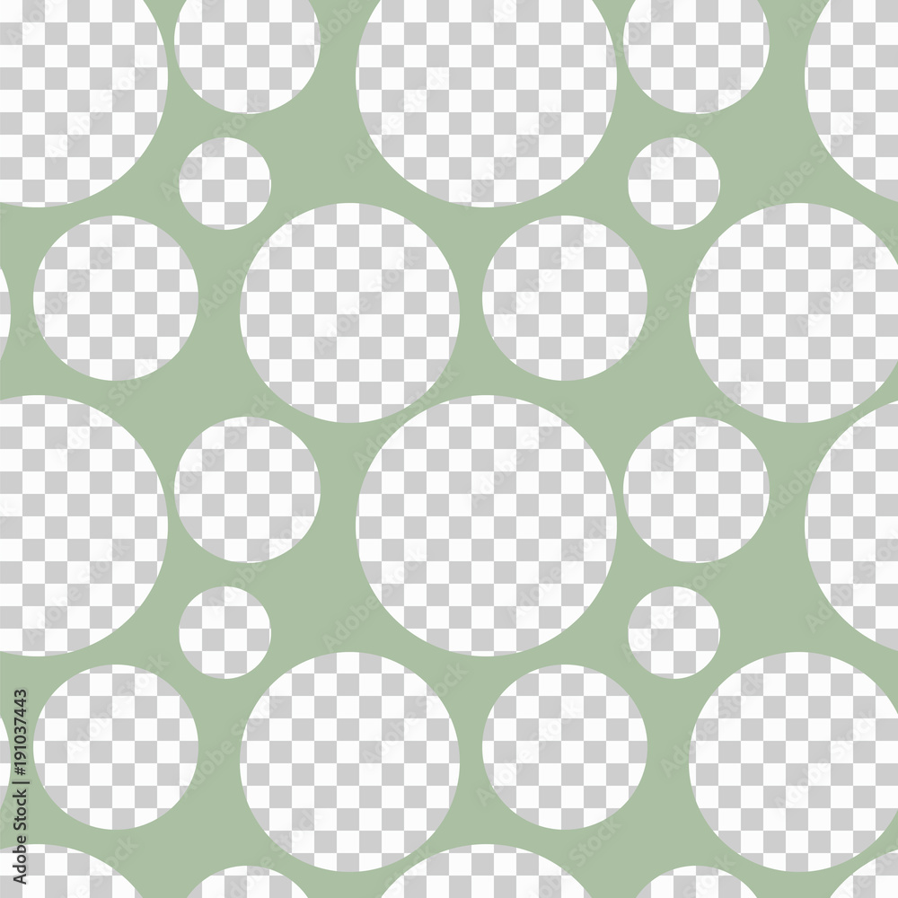 Round seamless pattern of random circles with transparent background ...