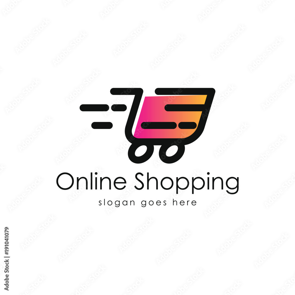 Online shopping logo Stock Vector | Adobe Stock