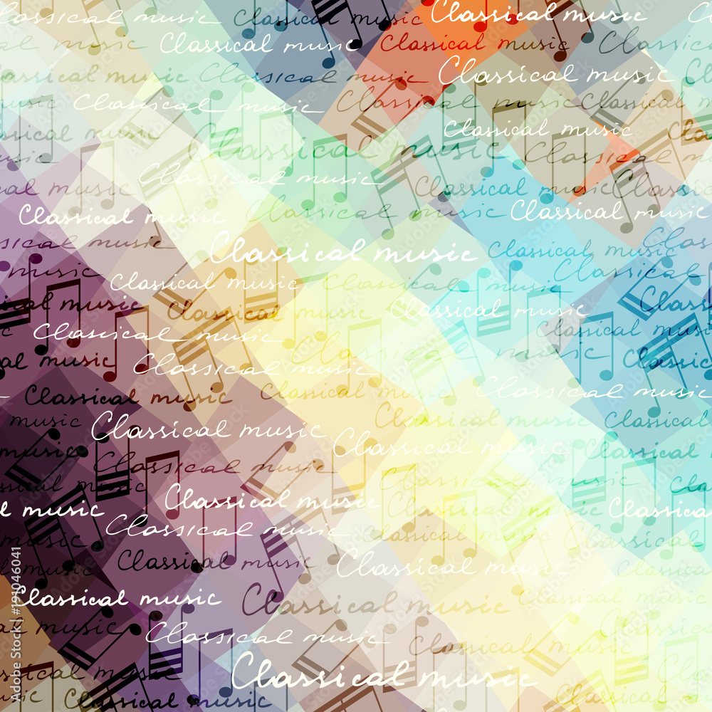 Classical music background pattern with the notes. Stock Vector | Adobe ...