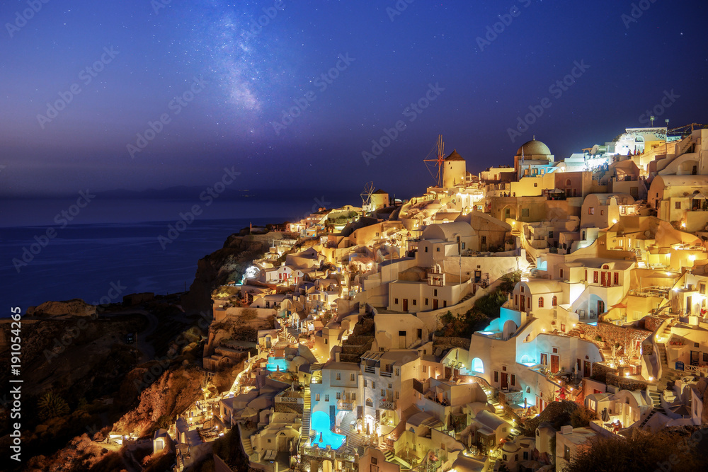 Santorini Greece At Night