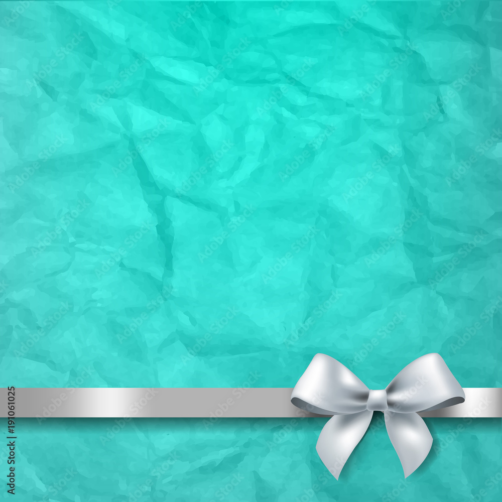 Mint Paper Texture Background With White Bow Stock Vector | Adobe Stock