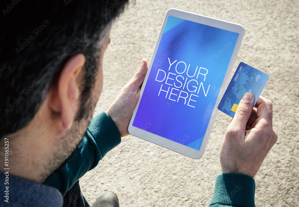 Tablet Payment Mockup 1 Stock Template | Adobe Stock