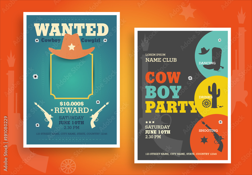 Western Themed Party Poster Layouts Stock Template Adobe Stock western-themed-party-poster-layouts-stock-template-adobe-stock