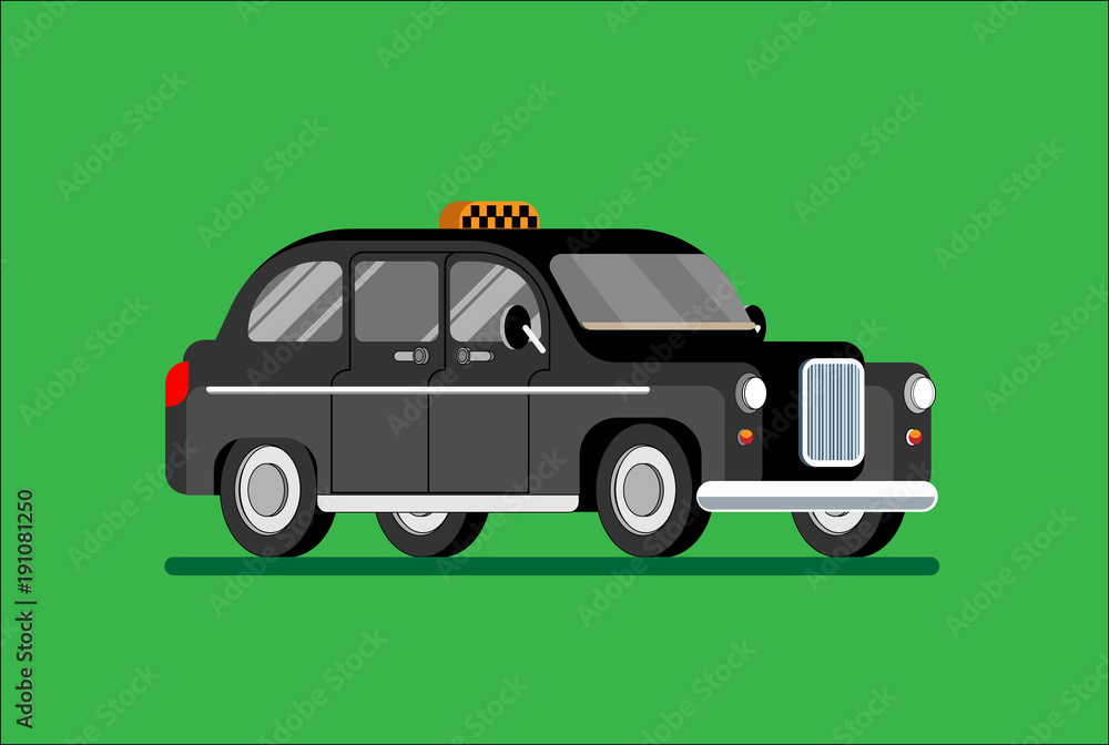 Black London taxi vector isolated, black cab. Vector illustration Eps10 ...