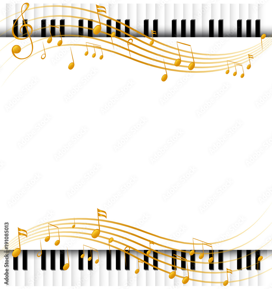 Vertical Music Notes Border