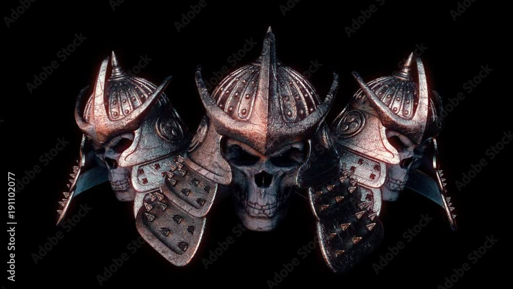 Samurai Head Helmet VJ Loop - features a close-up view of a ancient ...