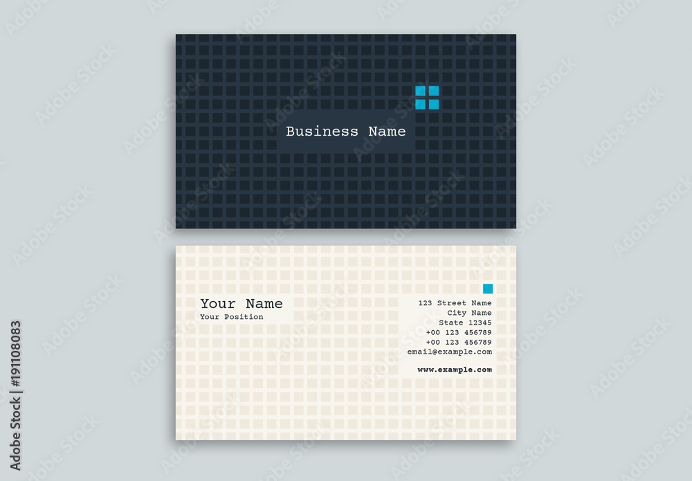 Light and Dark Grid Business Card Layout Stock Template | Adobe Stock