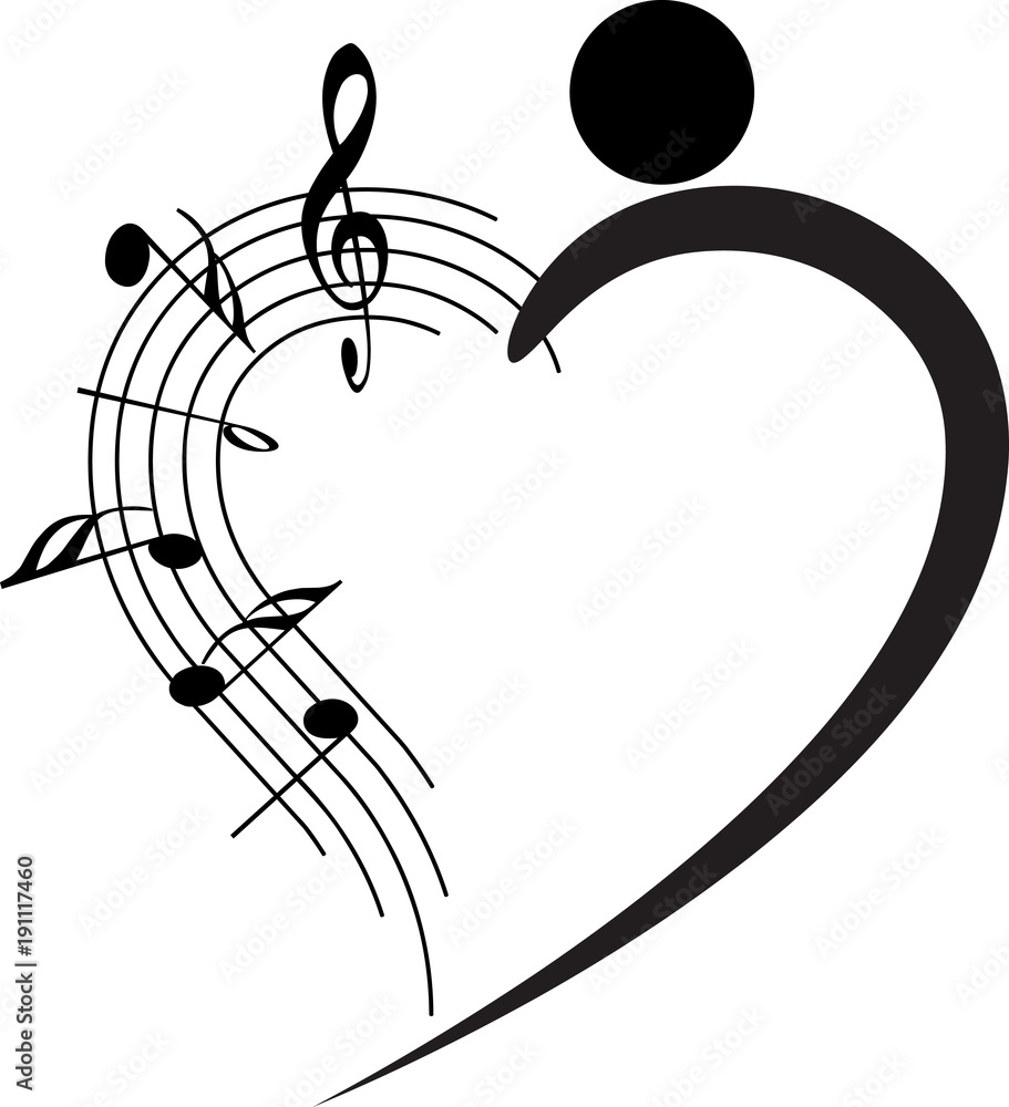 dancer and music note design Stock Illustration | Adobe Stock