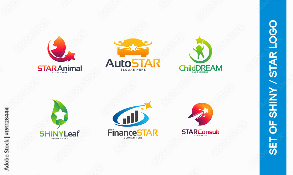 Star Animal logo, Automotive Star logo, Child dream symbol, Shiny Leaf ...