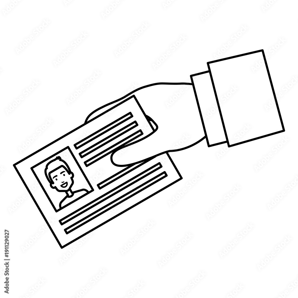hand with id document card icon vector illustration design Stock Vector ...